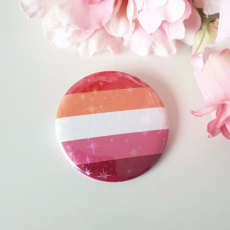 Holographic Lgbt Buttons Trans Ace Asexual Lesbian Bi Pan Etsy