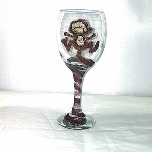 Monkey Glitter Glasses Wine Glasses Cheeky Monkey Gifts - Etsy UK