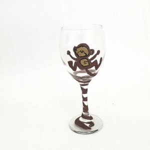 Monkey Glitter Glasses Wine Glasses Cheeky Monkey Gifts - Etsy UK