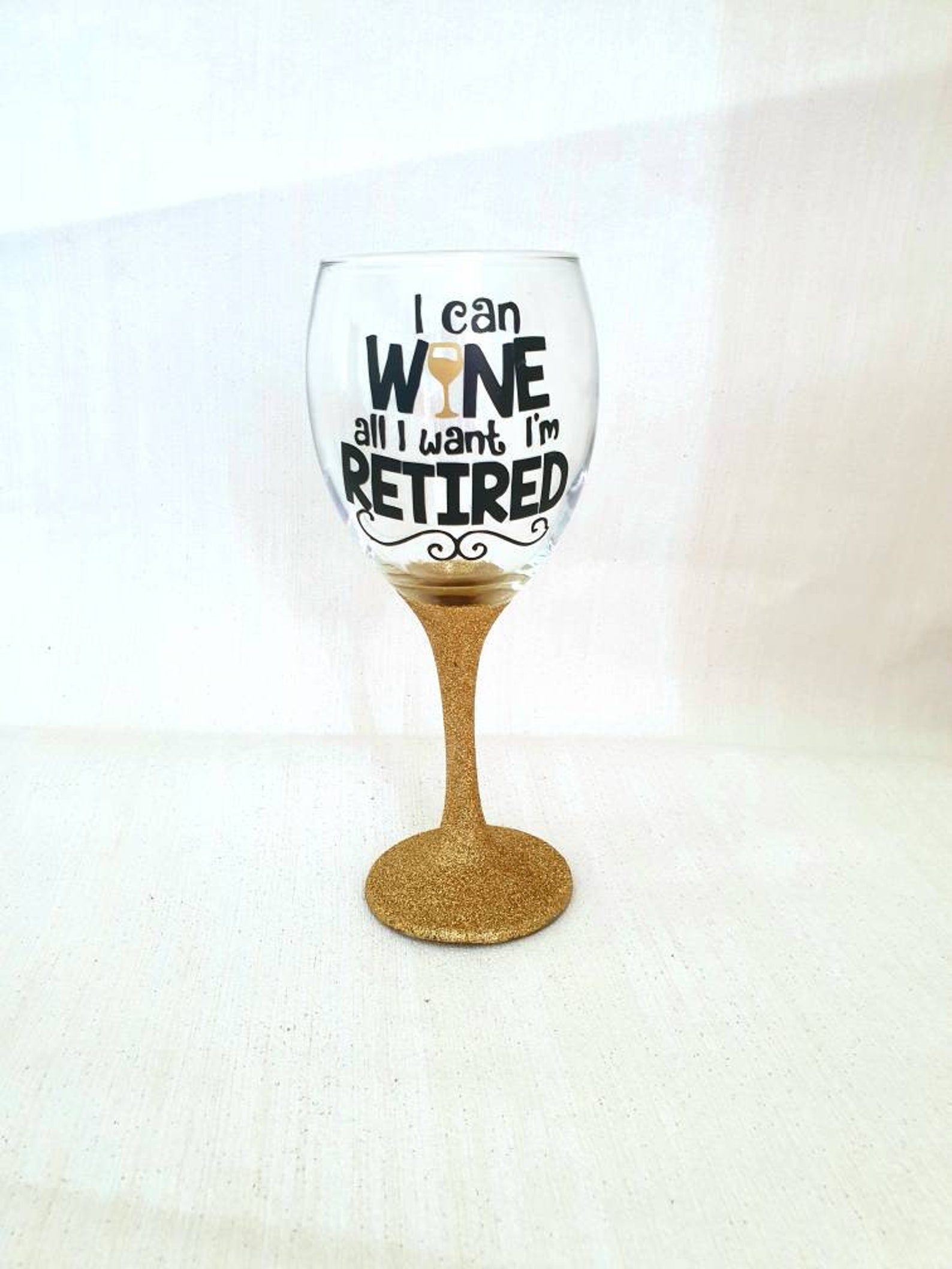 Retirement Glitter Wine Glasses Pension Ts Inspirational Etsy Nederland