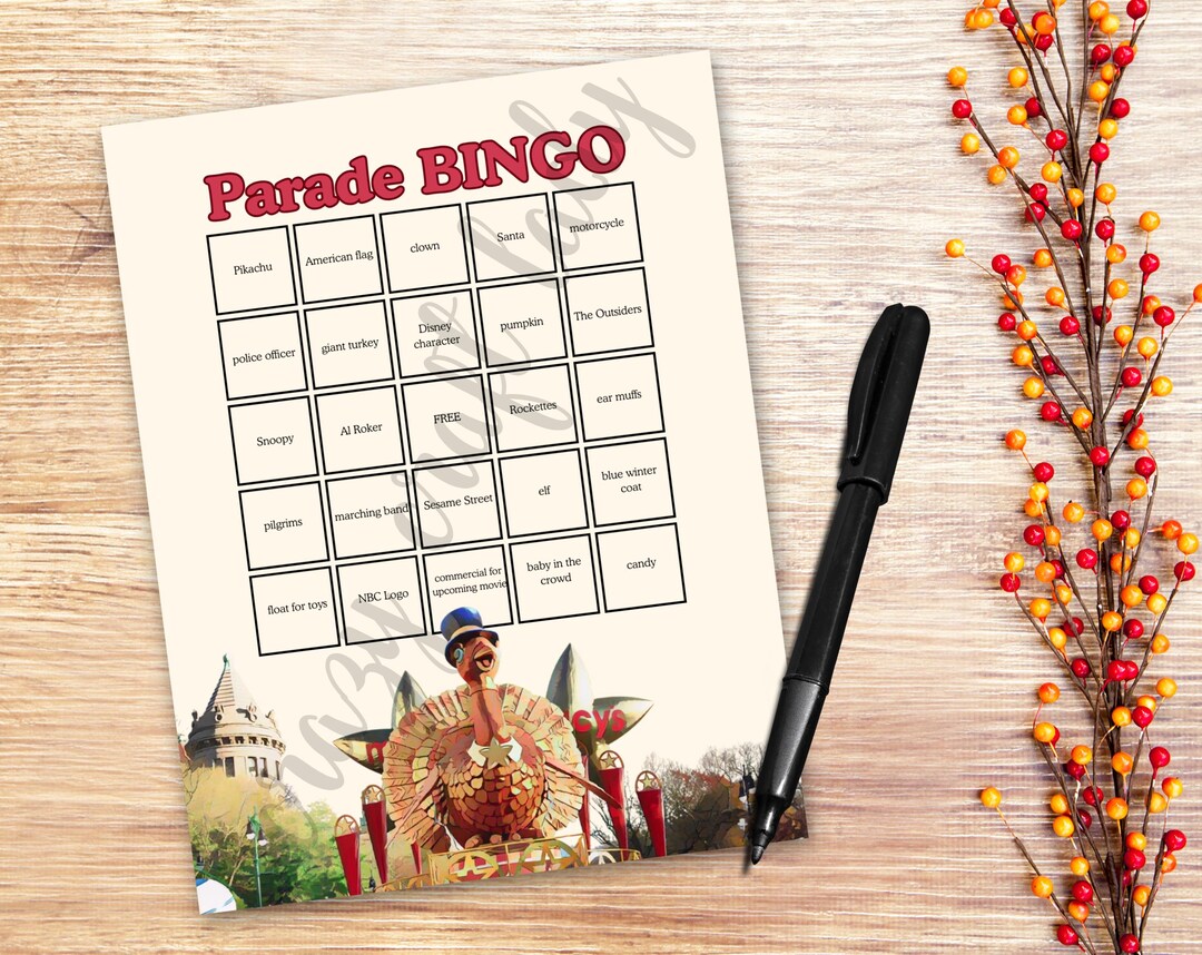 Macy's Thanksgiving Parade Bingo Cards Printable 10 Cards - Etsy