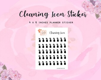 CLEANING Mini Icon Stickers for Planner / Household Icon Stickers ...