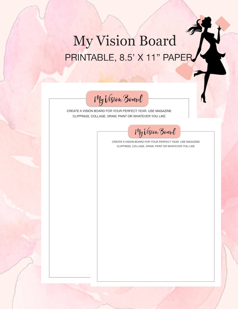 My Vision Board Printable Planner Insert Size 8x11 - Etsy