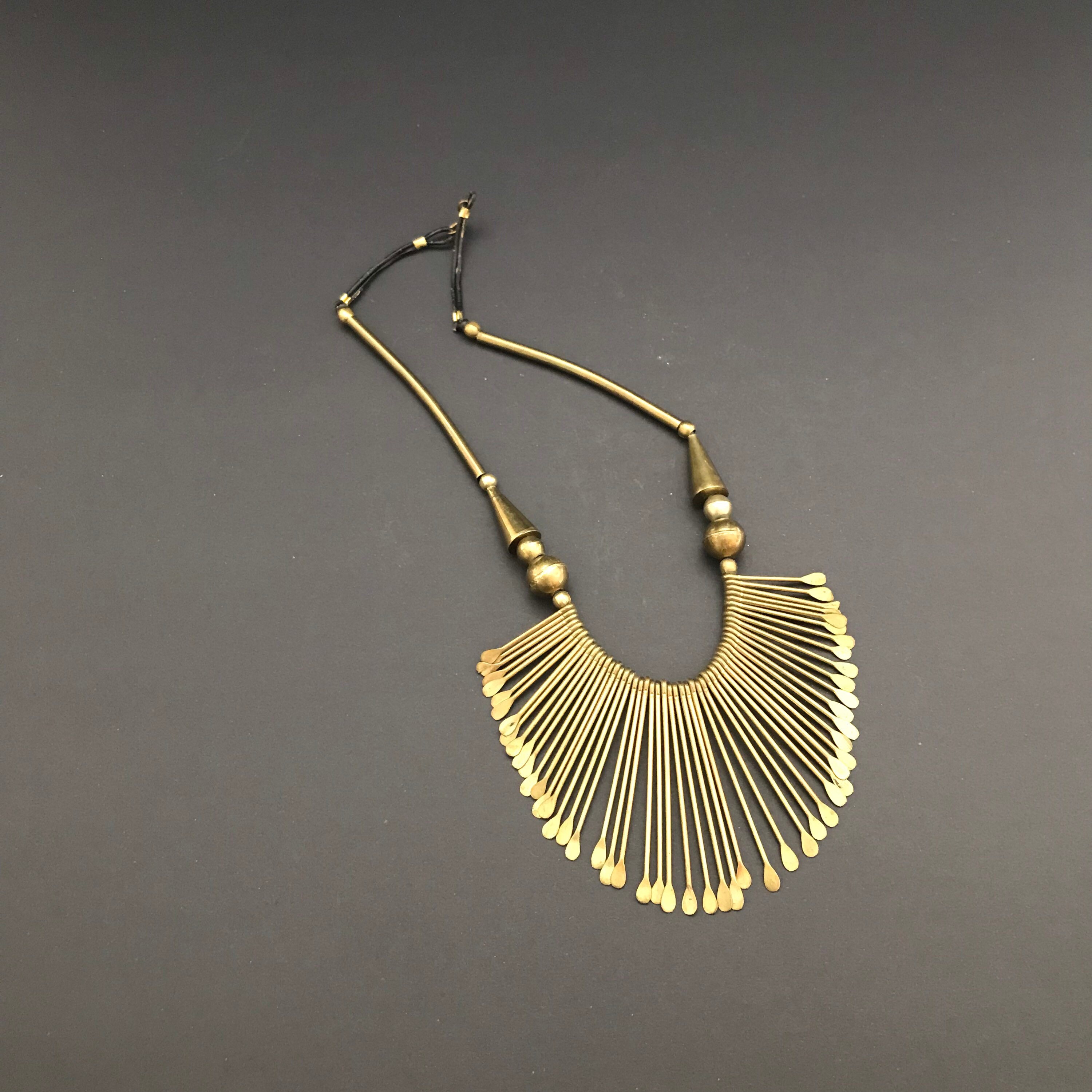 1970s Vintage Cleopatra Style Brass Bib Paddle Necklace - Etsy