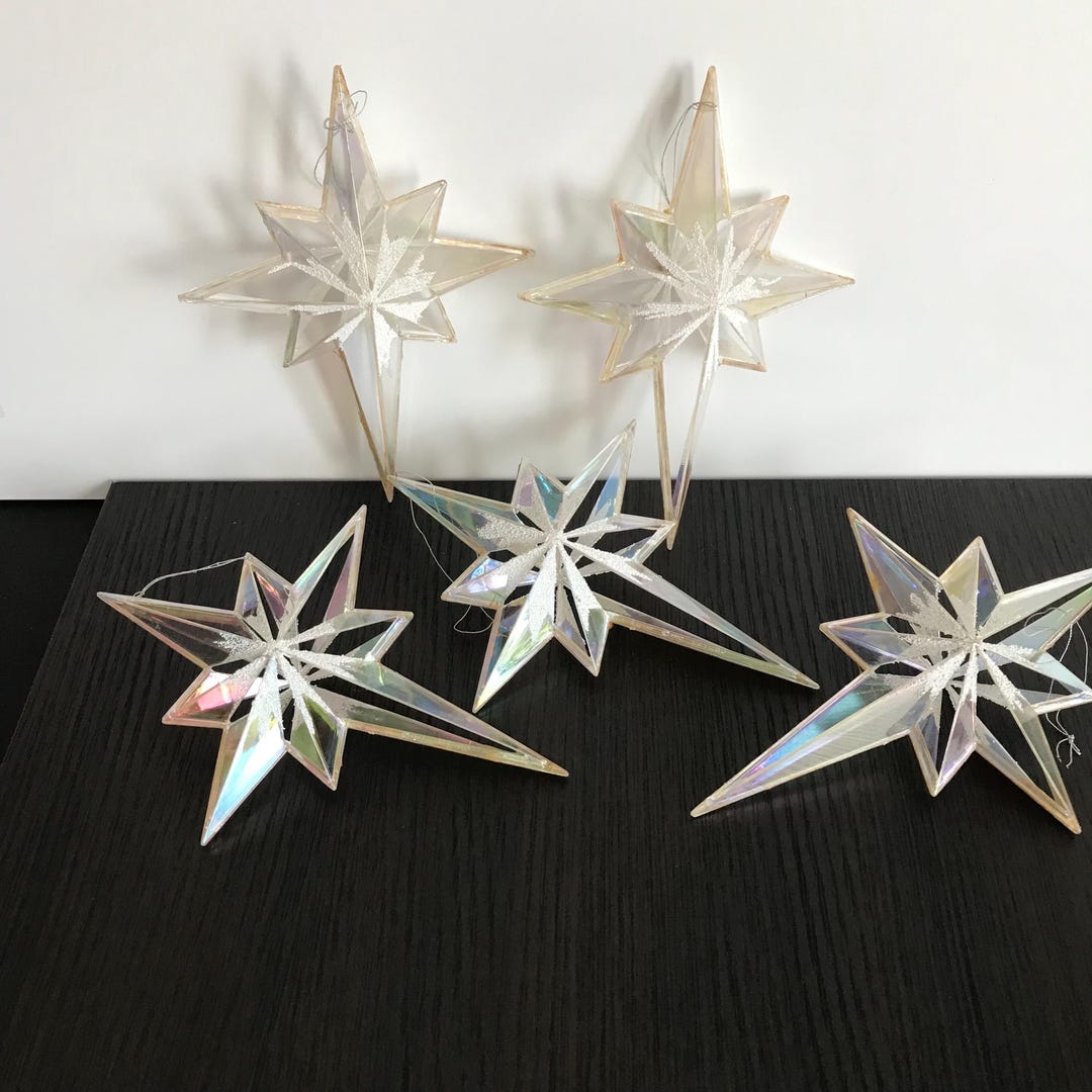 Vintage Star Shaped Plastic Christmas Tree Ornaments - Etsy