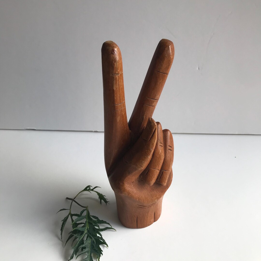 Wooden Hand Gesture Peace Sign - Etsy