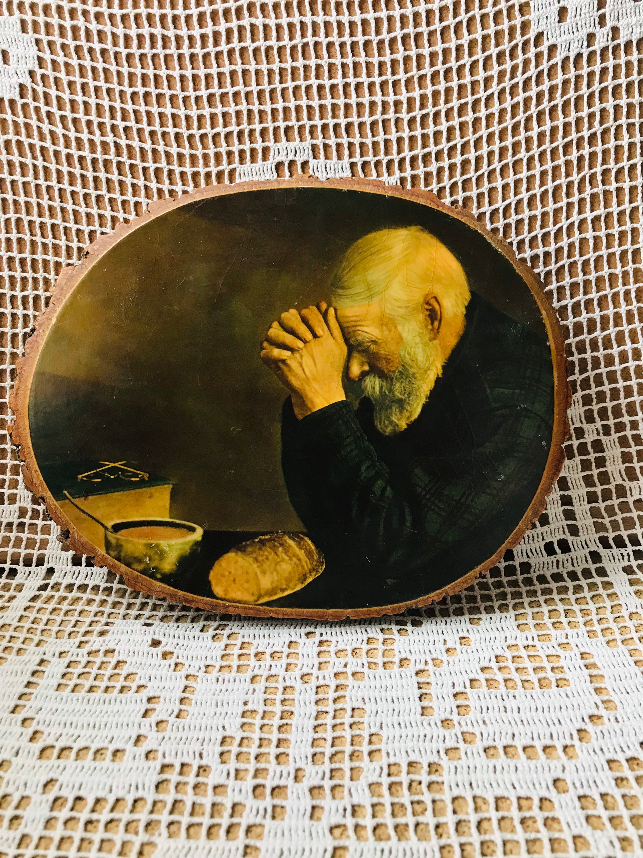 Vintage Copy of the Photograph Grace-man Praying Mounted on - Etsy