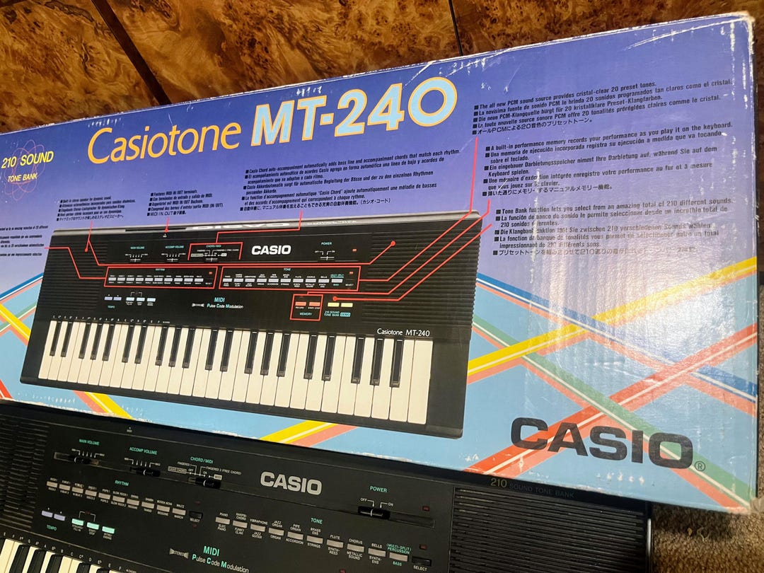 CASIO 1989 Keyboard MT-240 Casiotone Key Board Vintage 1980s MIDI W Box ...
