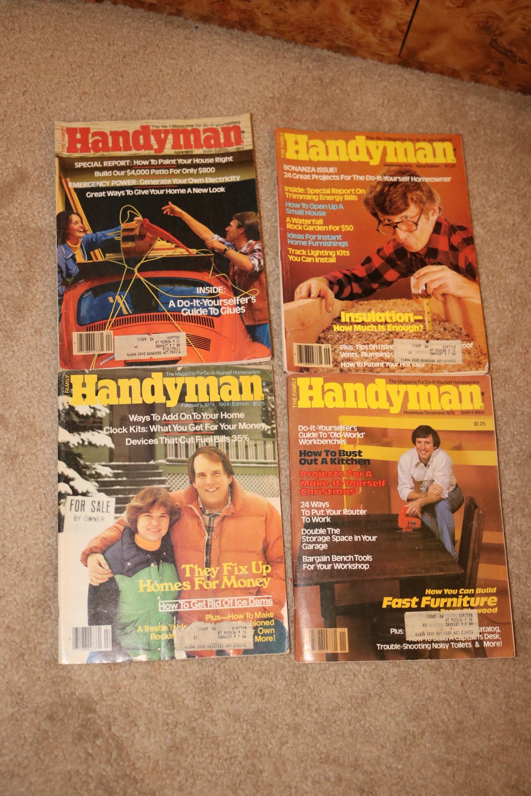 HANDYMAN Magazines From 1978 DIY Wall Piece Sculpture Table Chair ...
