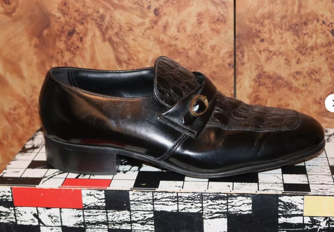 Rand Gator Shoes Exotic Animal Leather Loafers Vintage Mens Wide Size 9 ...