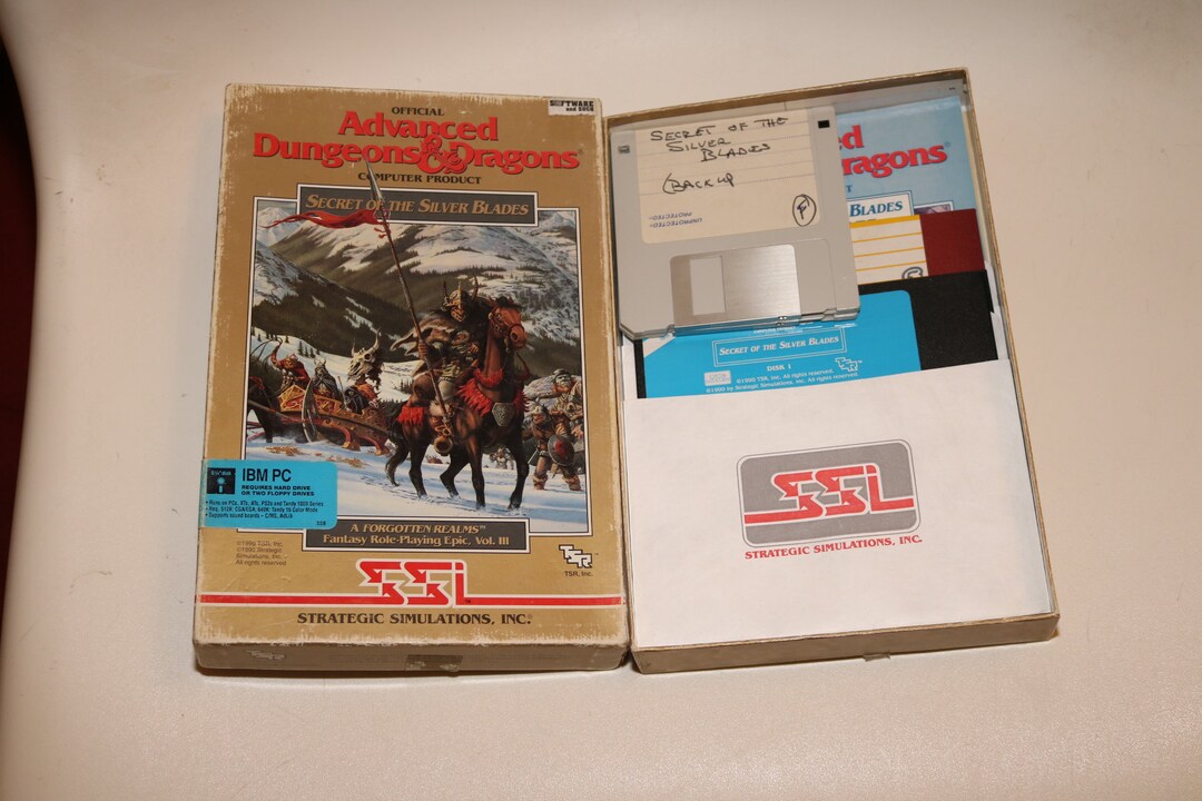 Advanced Dungeons and Dragons Secret of the Silver Blades SSI Tsr ...