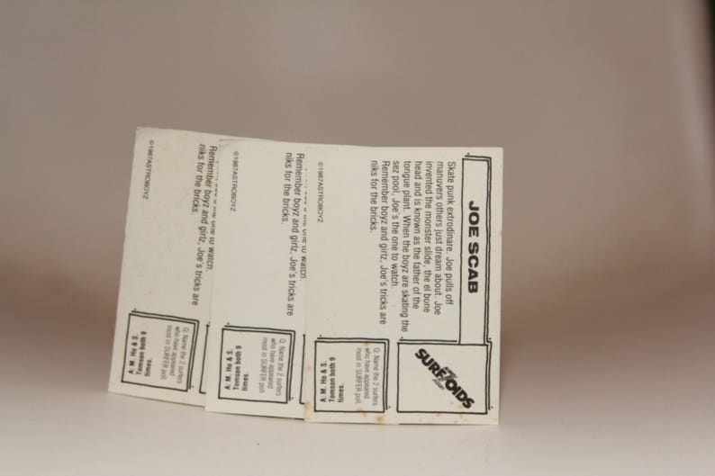 SURFZOIDS Joe Scab Cards (1987) Astroboyz Surf Punk Zoids Collectible ...