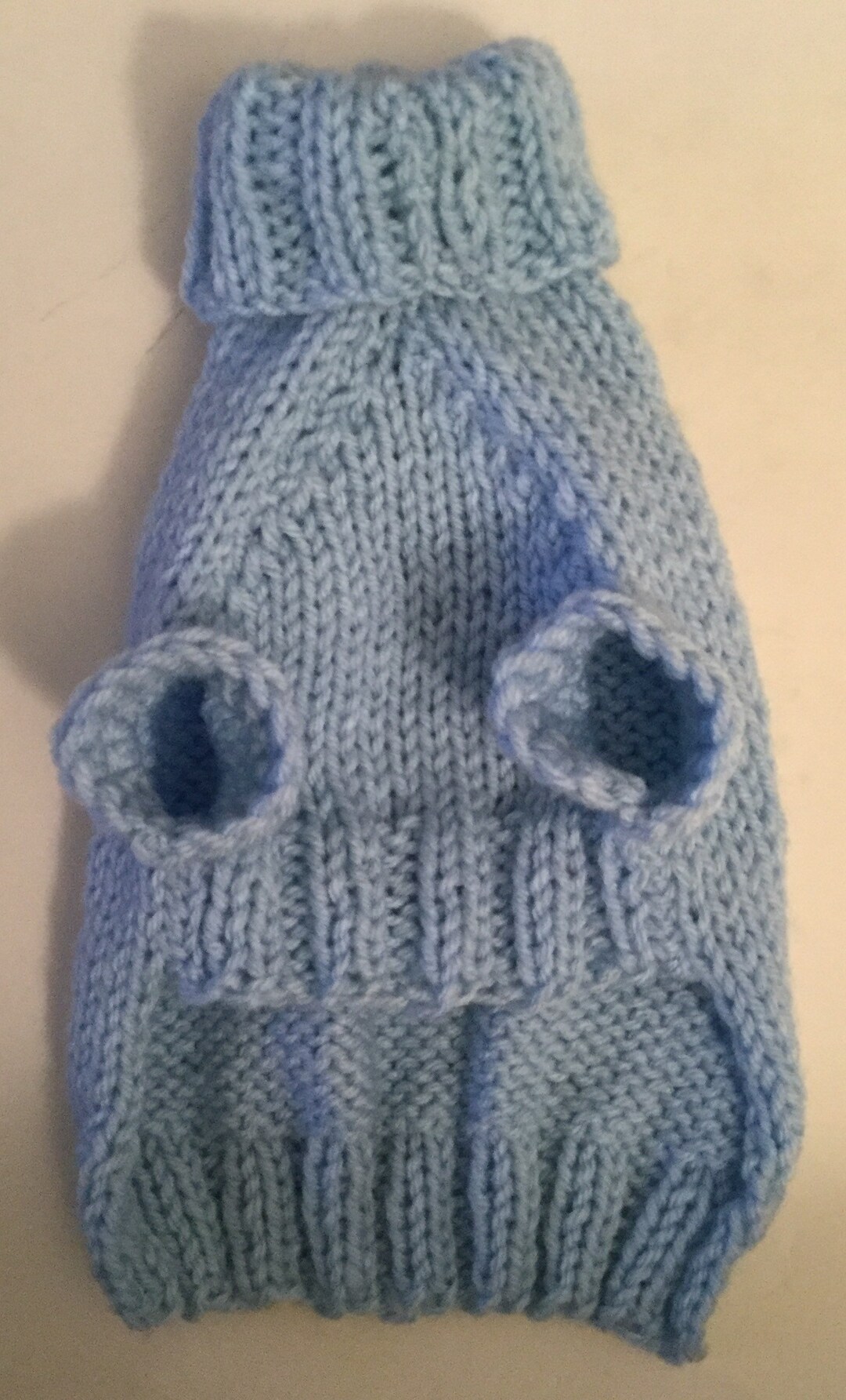 Suéter tejido para perro , pequeño, 30.5cm de largo, azul claro - Etsy ...