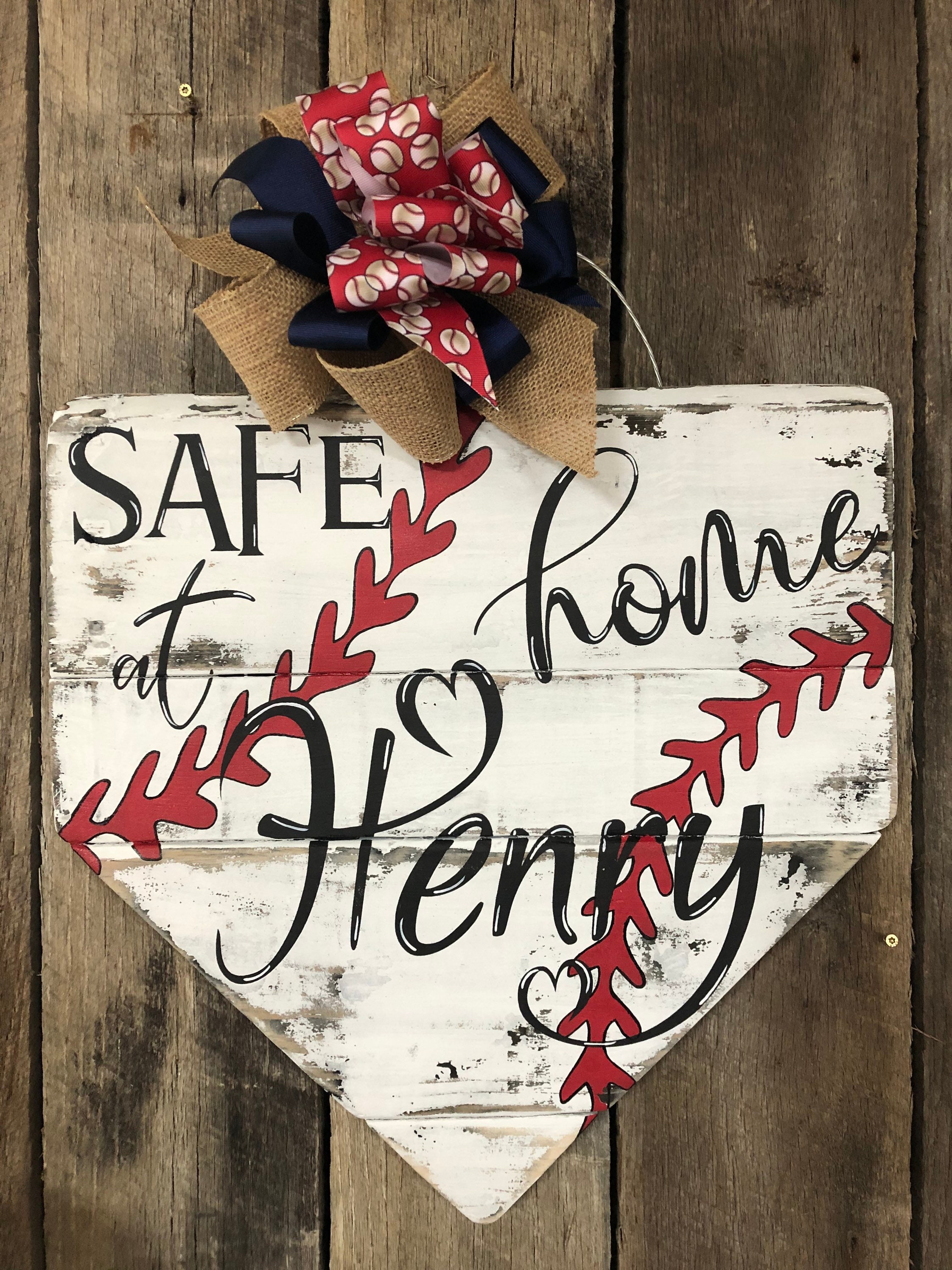 Baseball Door Hanger Baseball Sign Baseball Decor Summer | Etsy