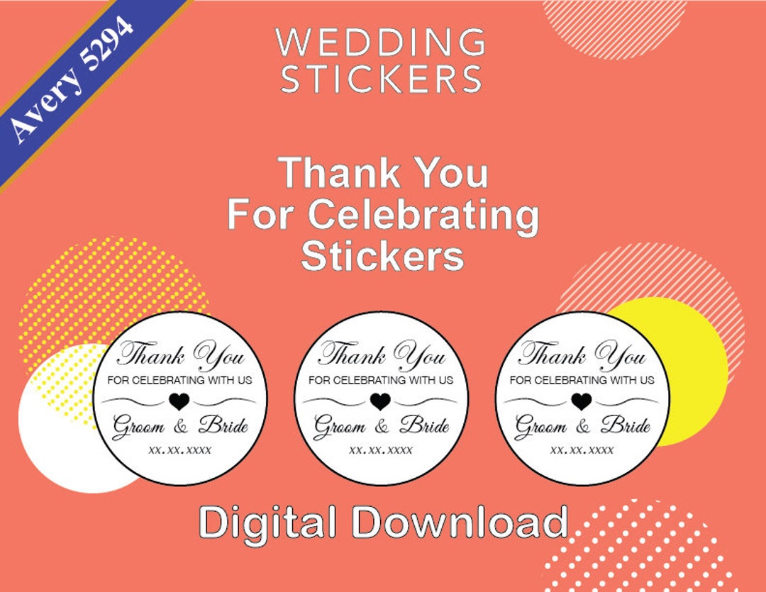 Thank You Sticker V2, Thank You Labels, Wedding Sticker, Wedding Favors ...