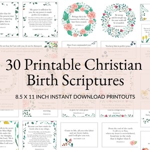 30 Printable Christian Birth Scripture Encouragement Cards, Bible ...