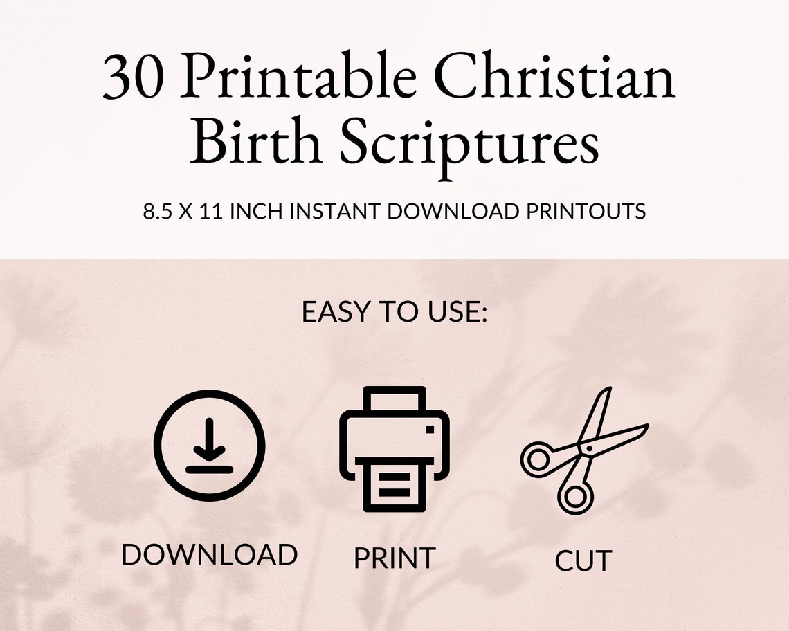 30 Printable Christian Birth Scripture Encouragement Cards, Bible ...