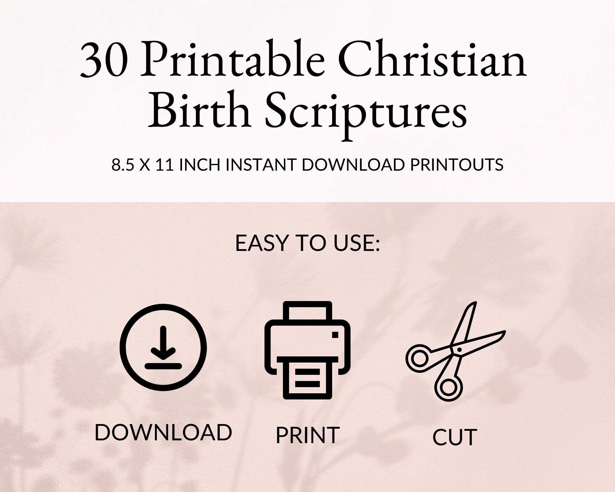 30 Printable Christian Birth Scripture Encouragement Cards, Bible ...