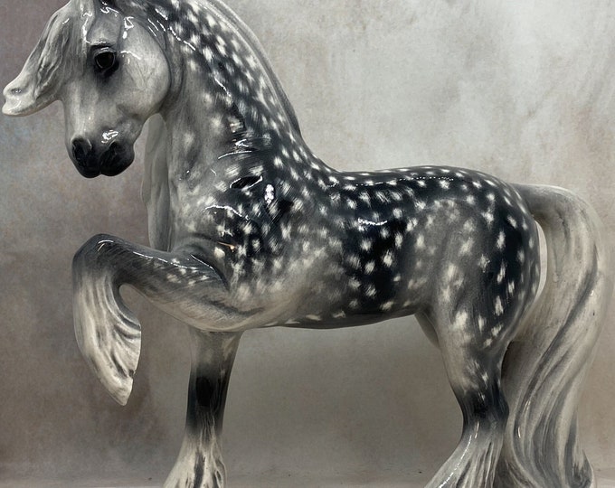 Ceramic Horse Large Gypsy or Warlander Dappled Grey Figurine Statue ...