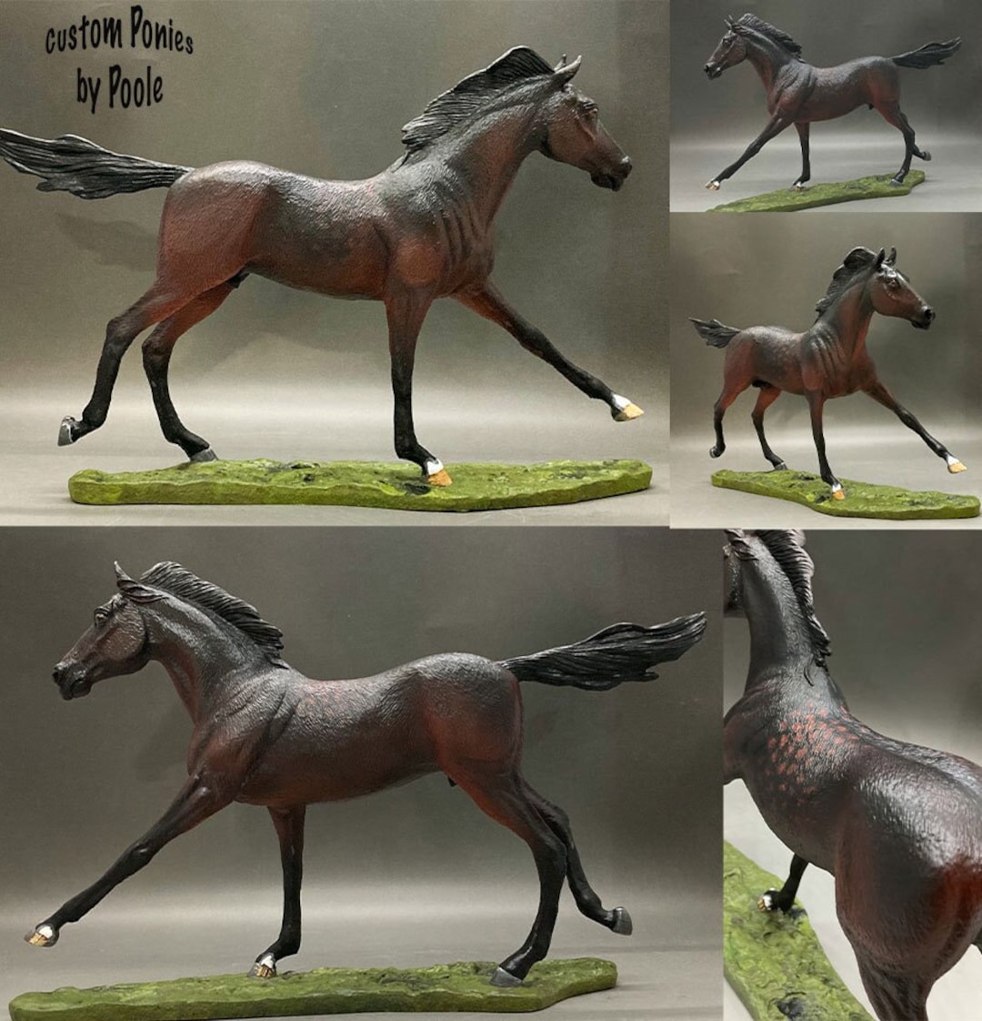 Resin Thoroughbred Horse Traditional Country Artists Esteves Repainted ...