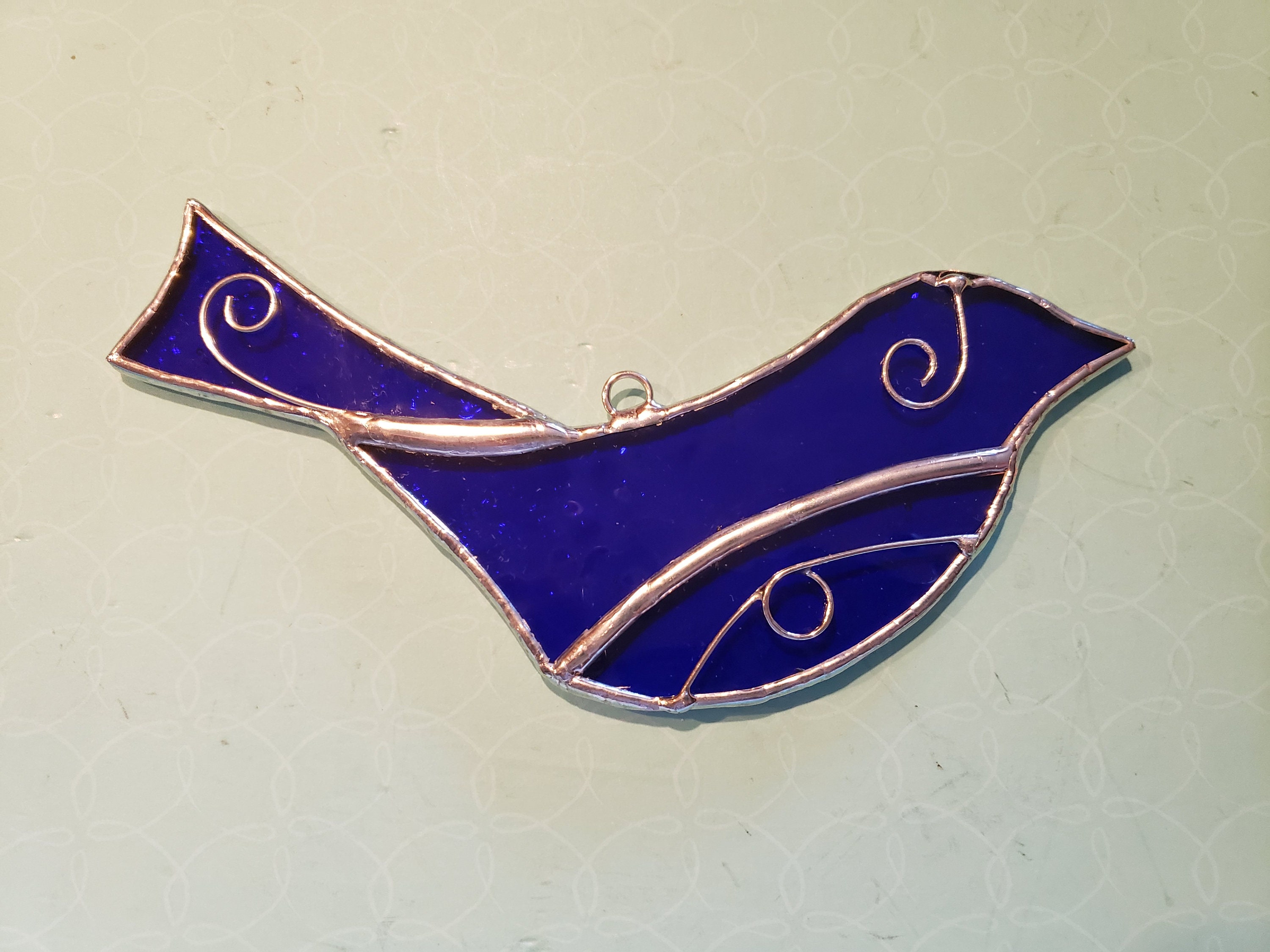 Cobalt Blue Bird Stained Glass Sun Catcher - Etsy