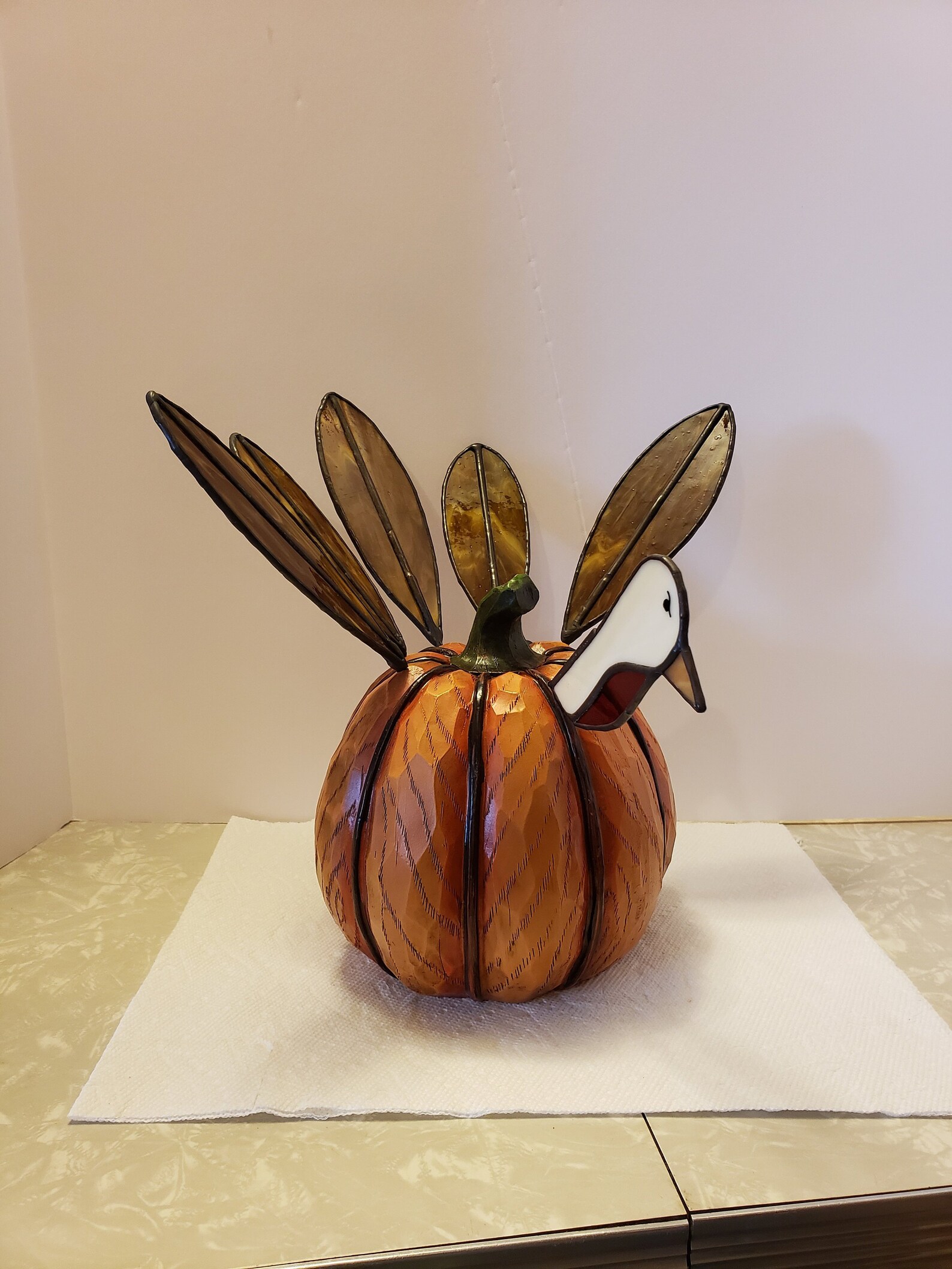 Brown Stained Glass Thanksgiving Turkey Centerpiece Kit | Etsy