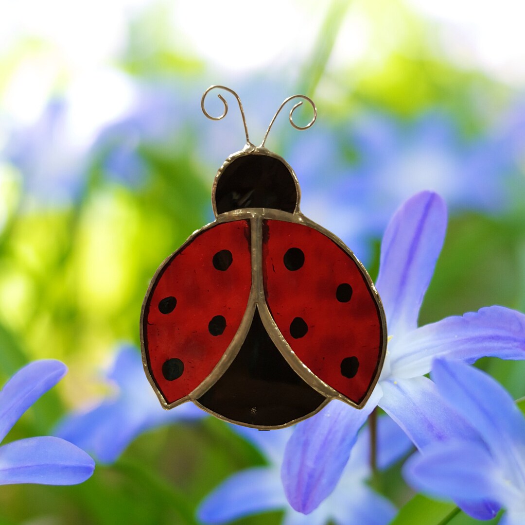 Ladybug Stained Glass Sun Catcher - Etsy