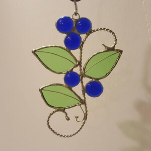 Blueberries Stained Glass Sun Catcher - Etsy