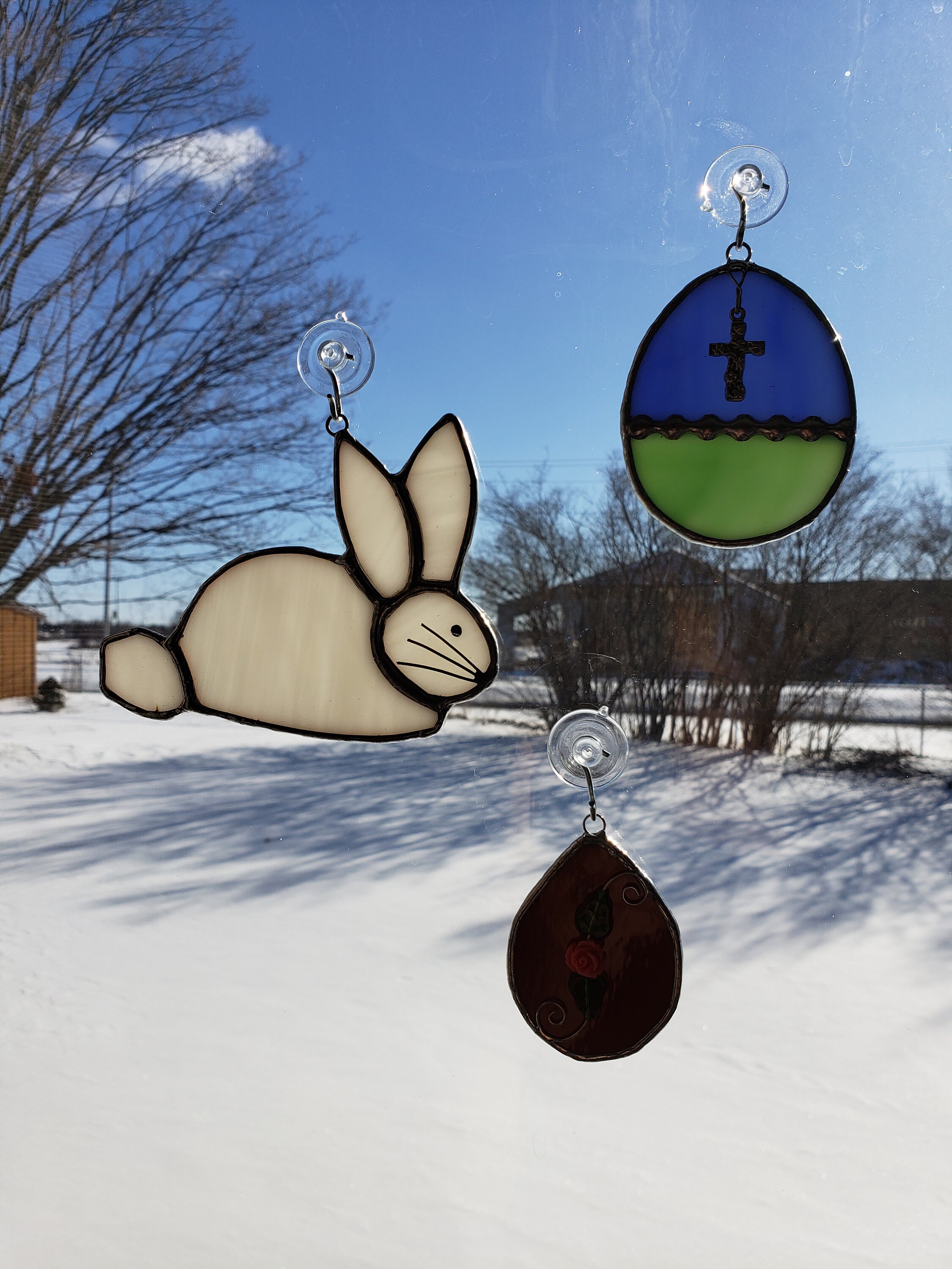 Easter Bunny Stained Glass Suncatcher | Etsy
