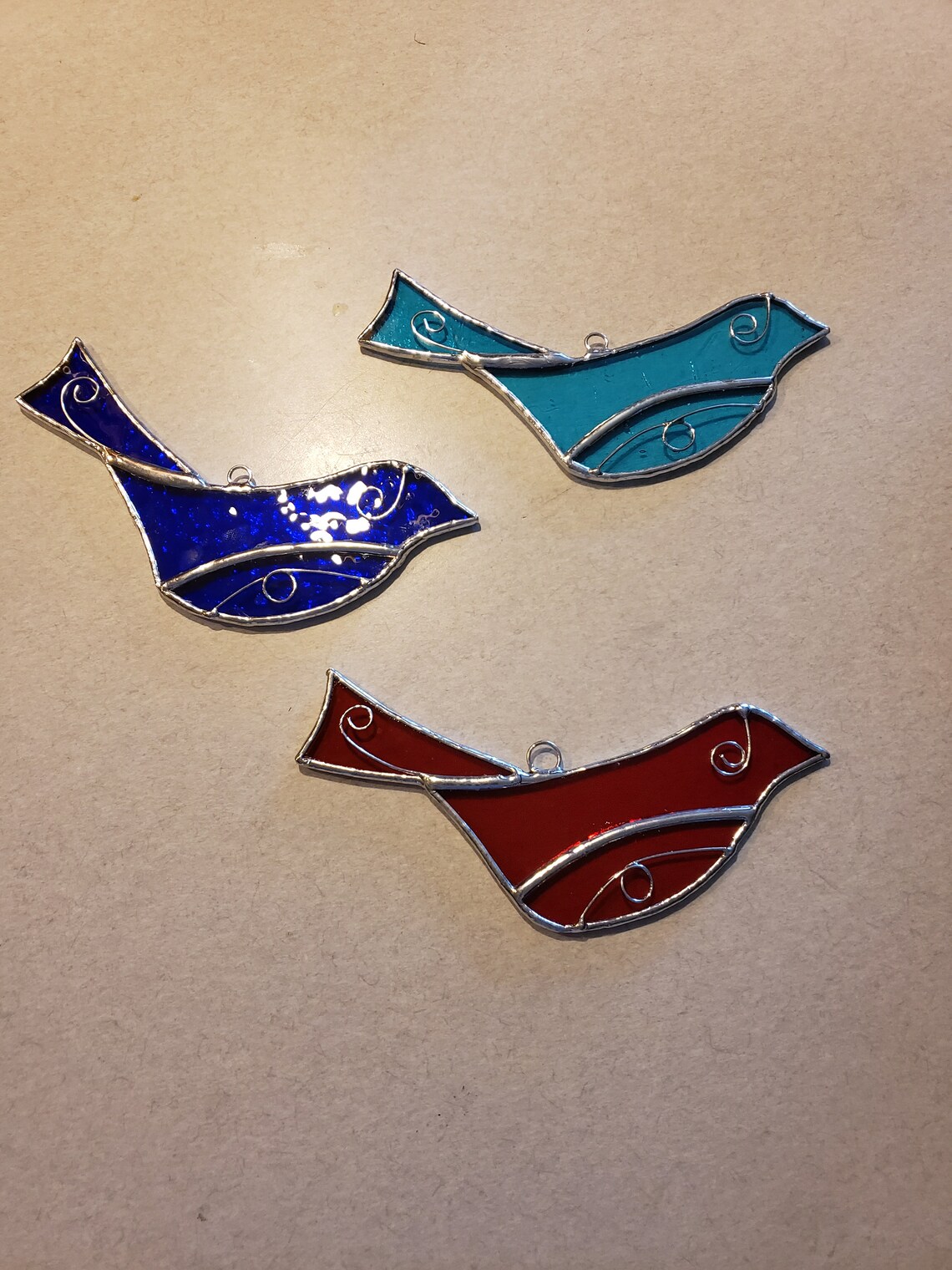 Cobalt Blue Bird Stained Glass Sun Catcher - Etsy