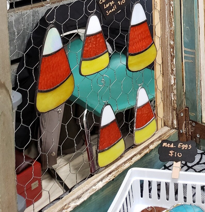 Stained Glass Candy Corn Sun Catcher Calorie Free Candy Corn - Etsy