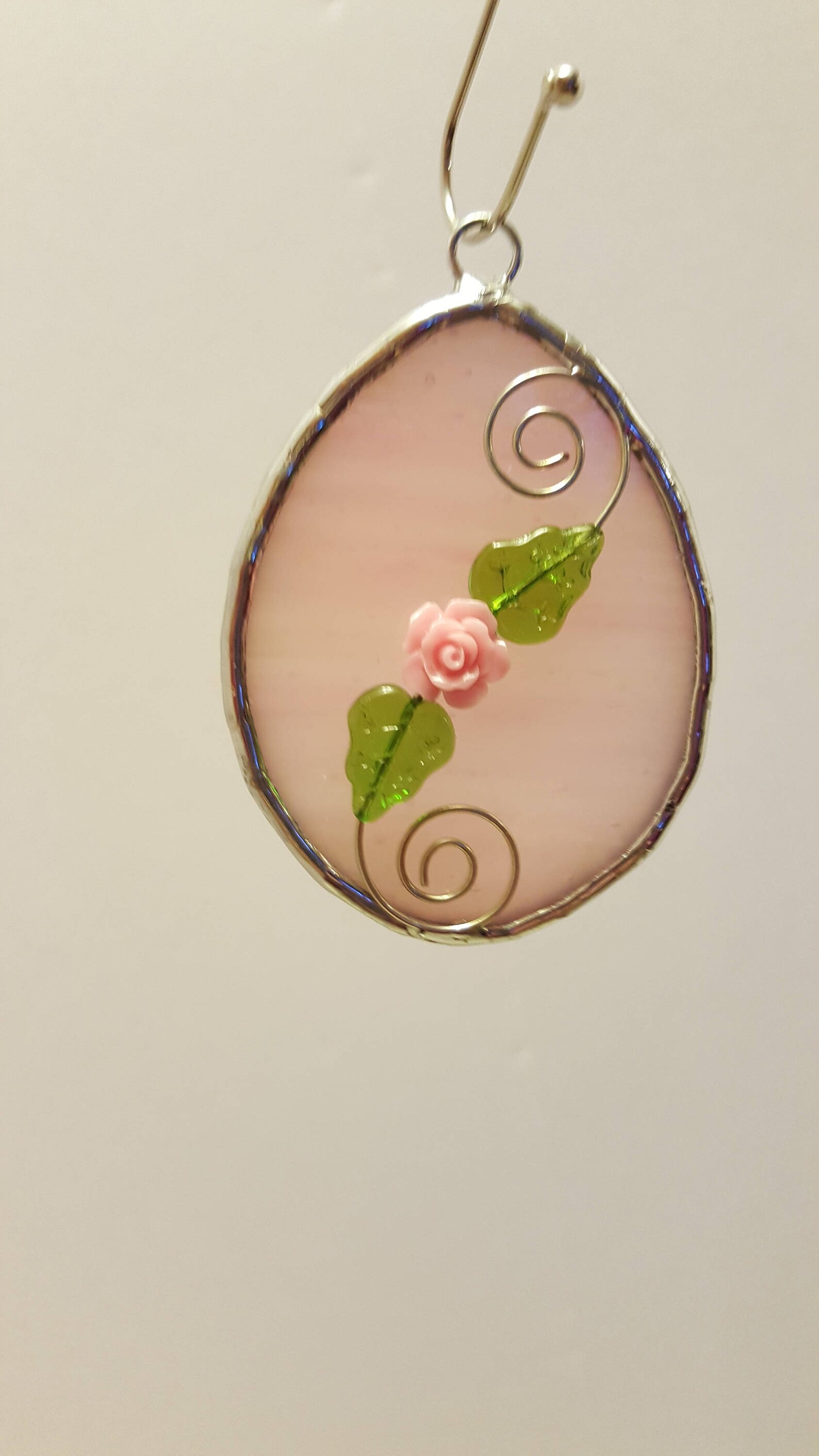 Stained Glass Easter Egg W/flower Suncatcher - Etsy