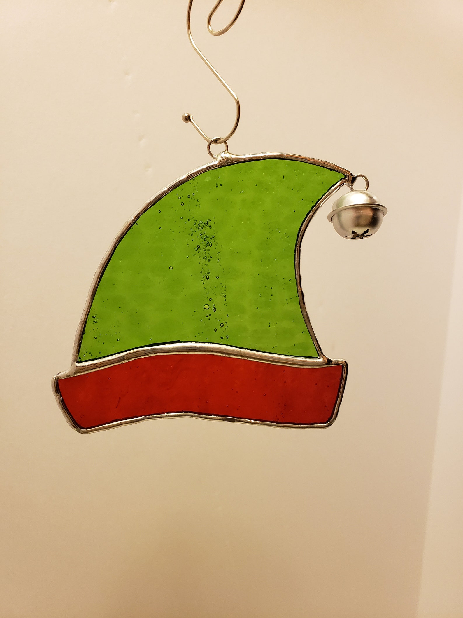 Elf Hat Stained Glass Sun Catcher Elf Hat Tree Ornament - Etsy