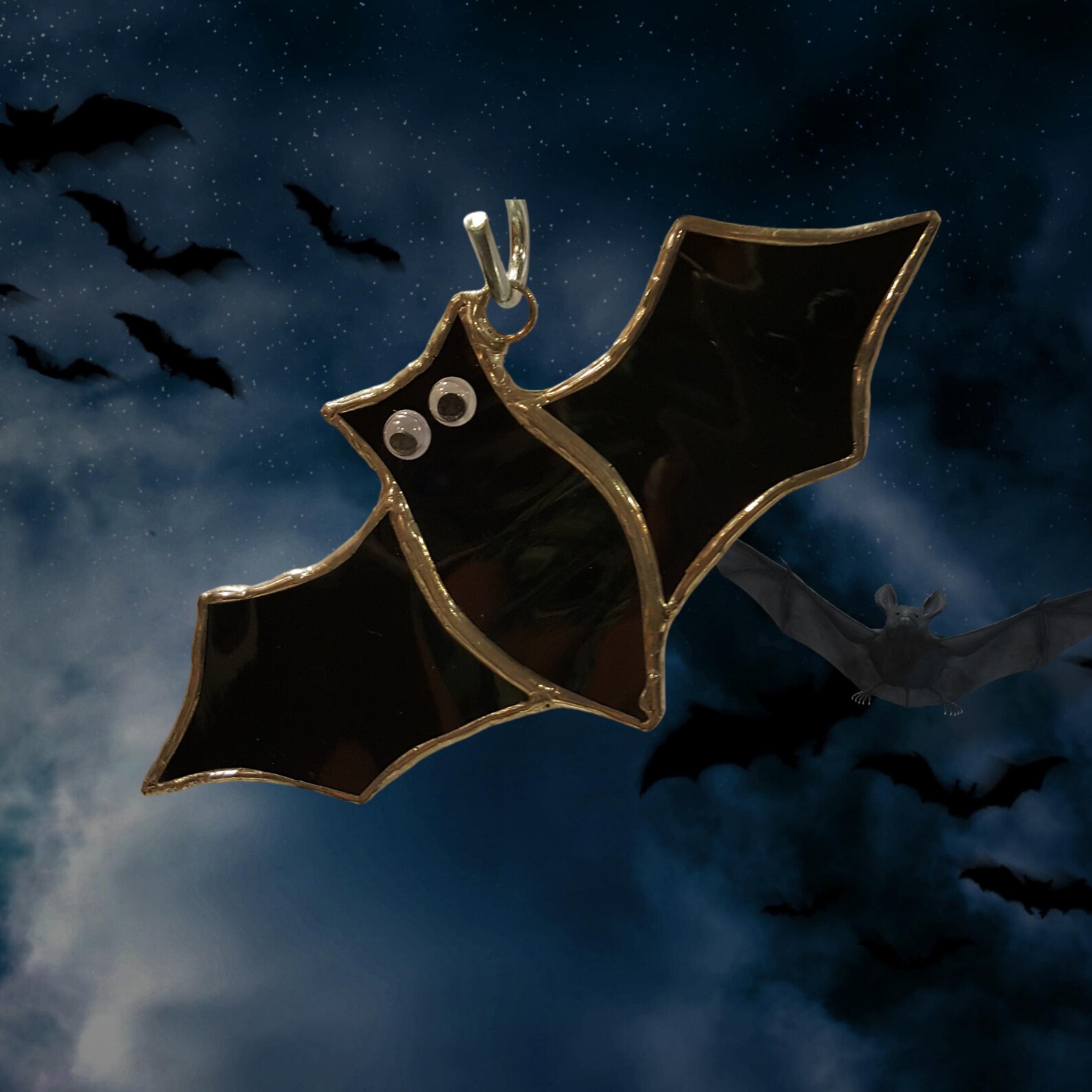 Stained Glass Bat Sun Catcher Spooky Bat Ornament Fun Bat - Etsy