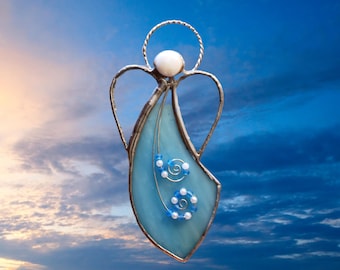 Pink Slender Angel Sun Catcher stained Glass Angel Christmas Tree ...