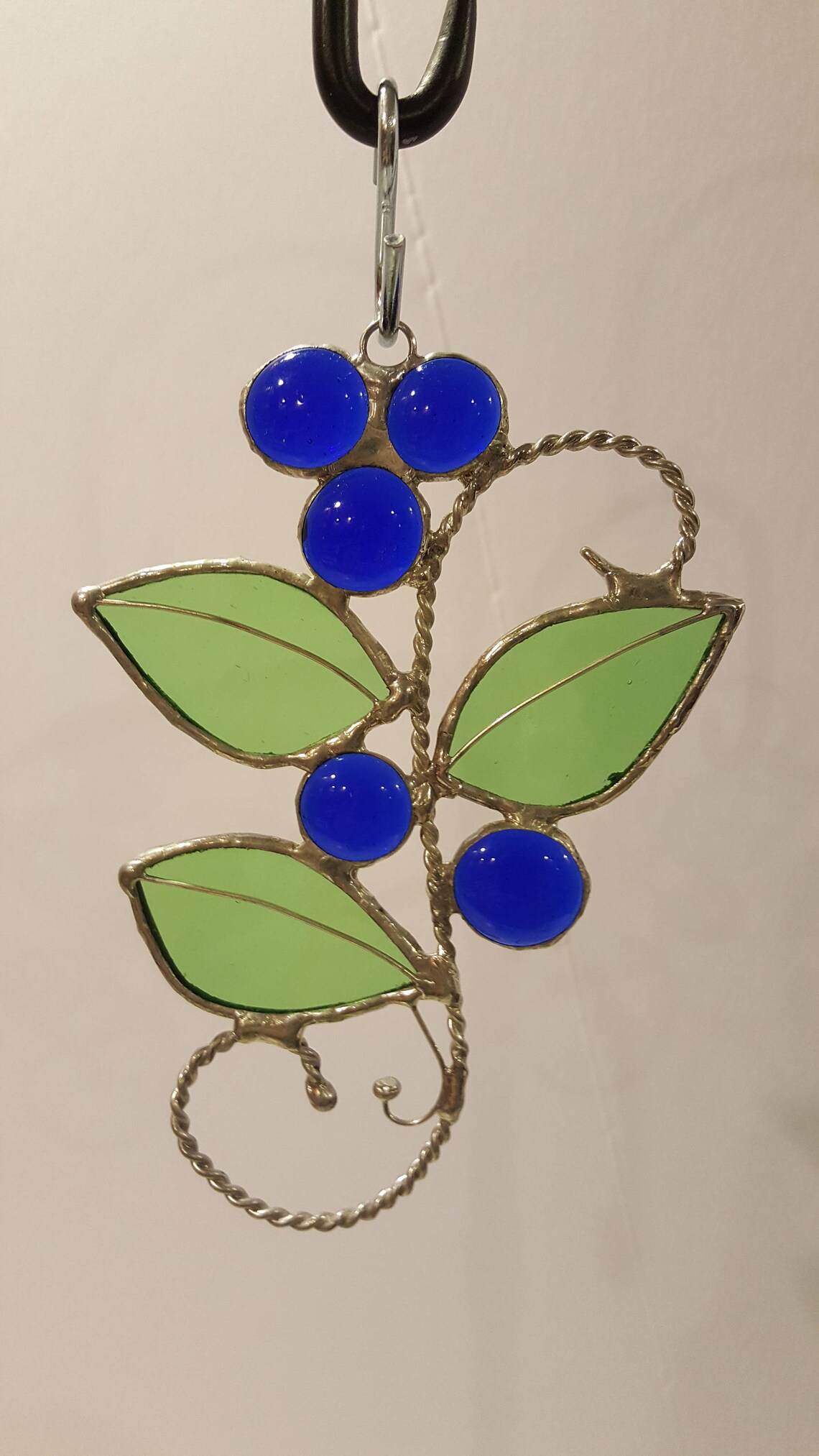 Blueberries Stained Glass Sun Catcher | Etsy