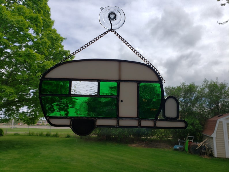 Green Stained Glass Camper Suncatcher Travel Trailer - Etsy