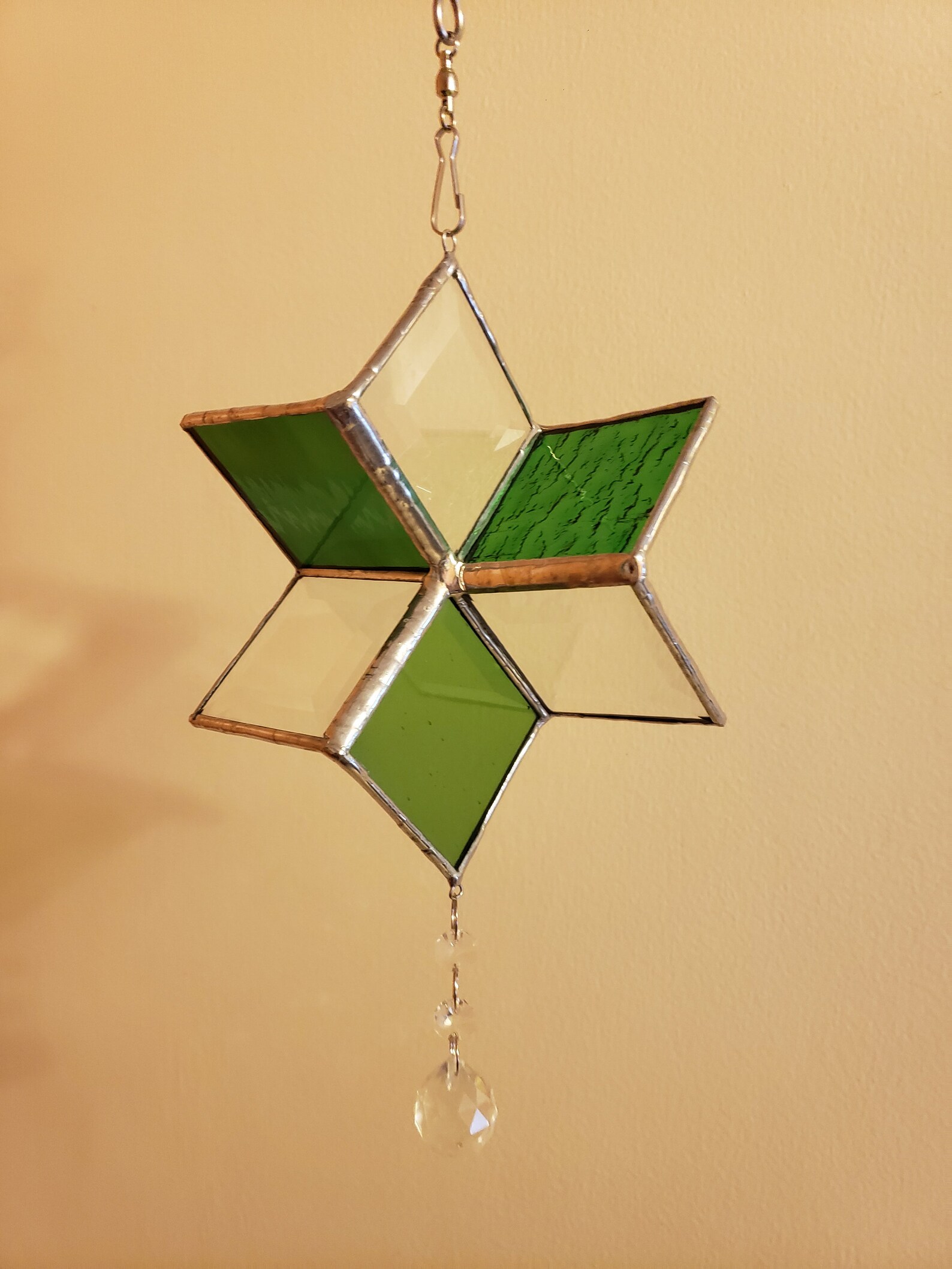 Small Green Wind Spinner - Outdoor Garden Stained Glass Whirligig ...