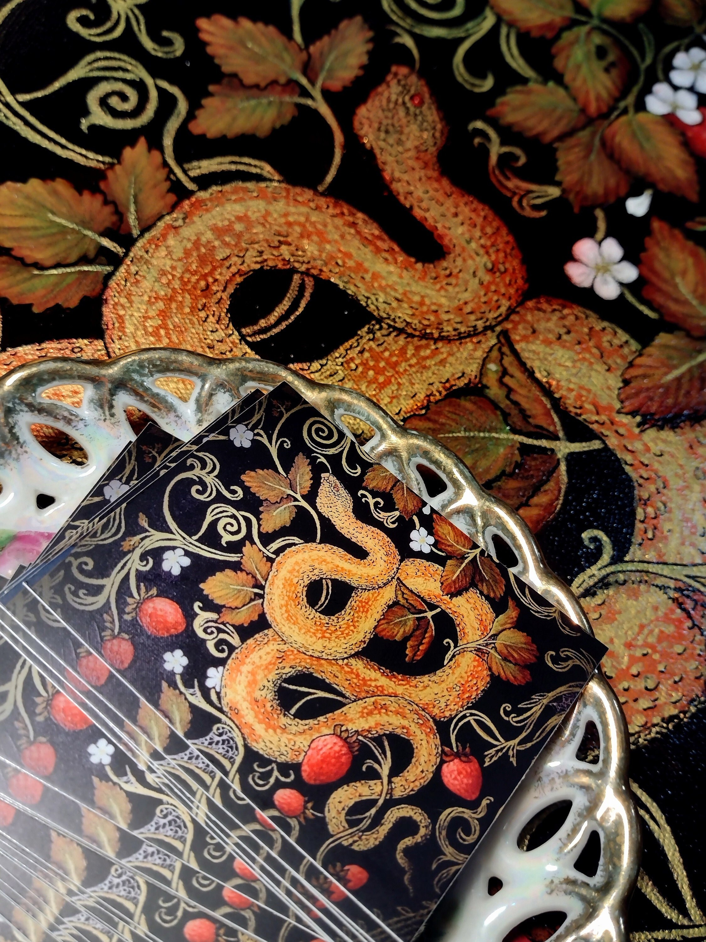 Strawberry Snake Gilded Garden Vinyl Stickers - Etsy