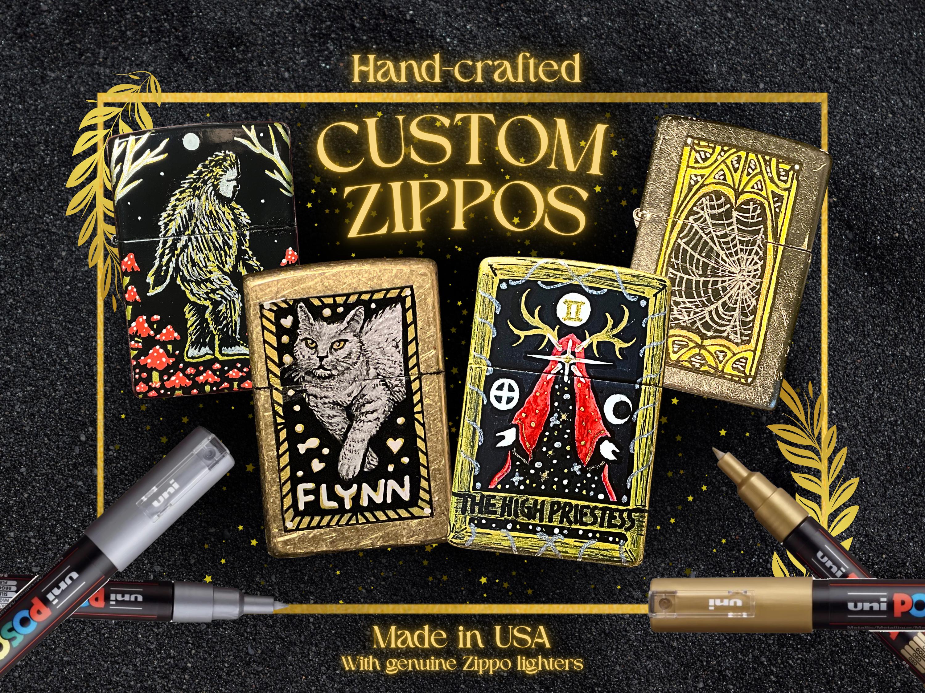 Custom Zippos - Hand Painted - Etsy