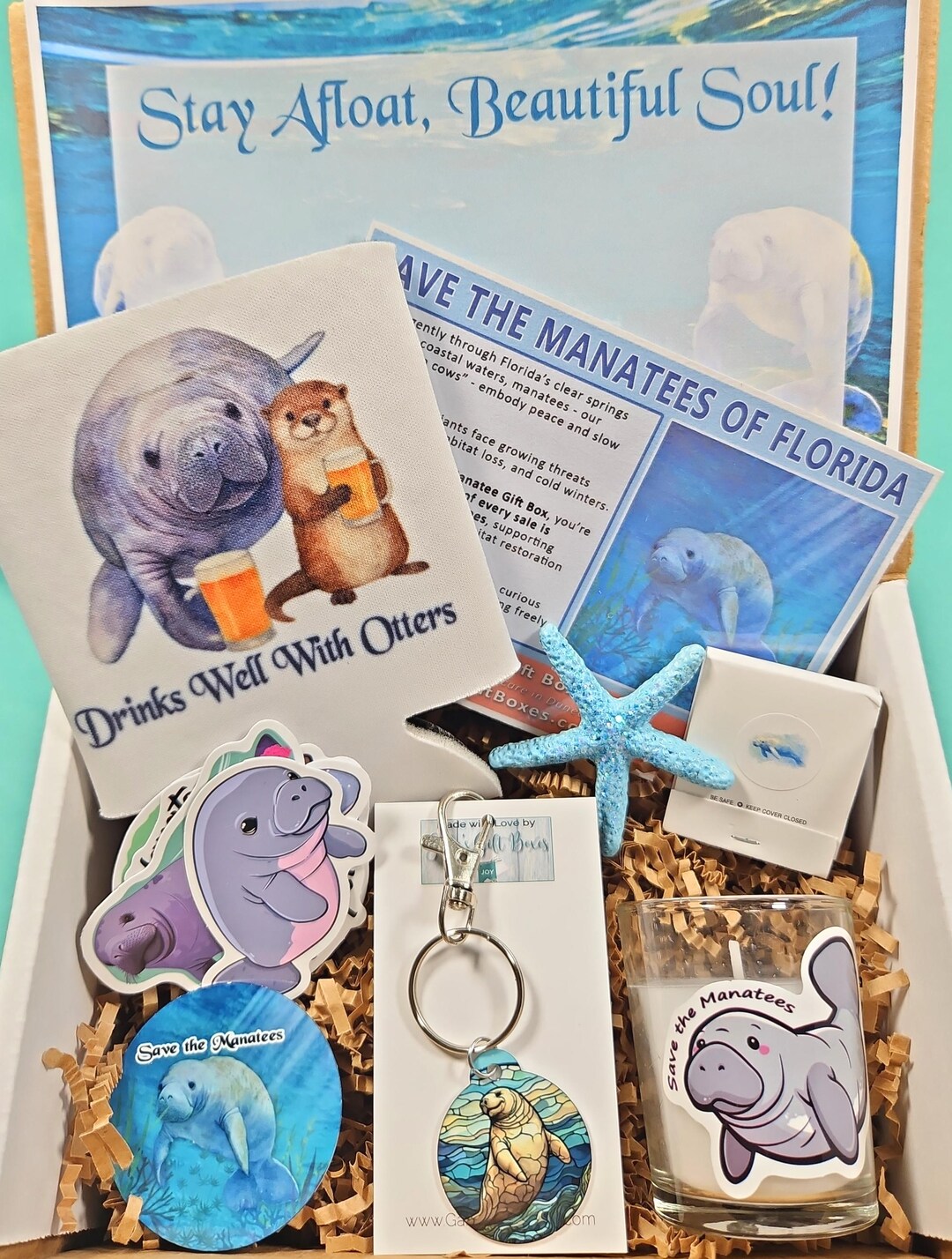 Birthday Manatee Ocean Gift Box, Save the Manatee Set, Souvenir, Otter ...