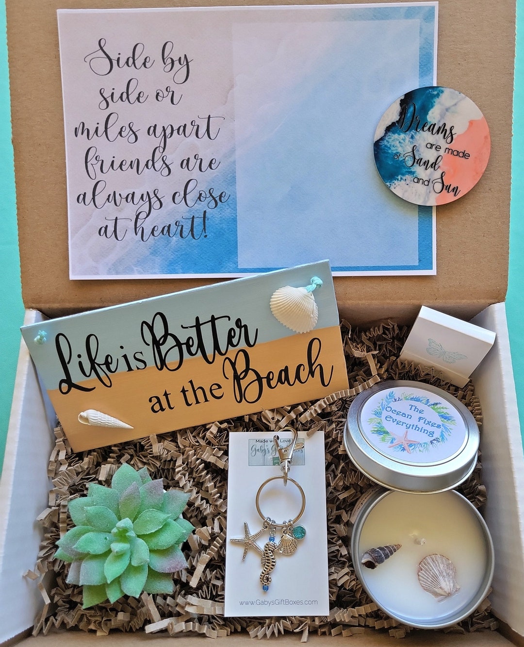 Beach Decor Gift Box, Beach Lover Gift for Her, Coastal Gift Basket ...