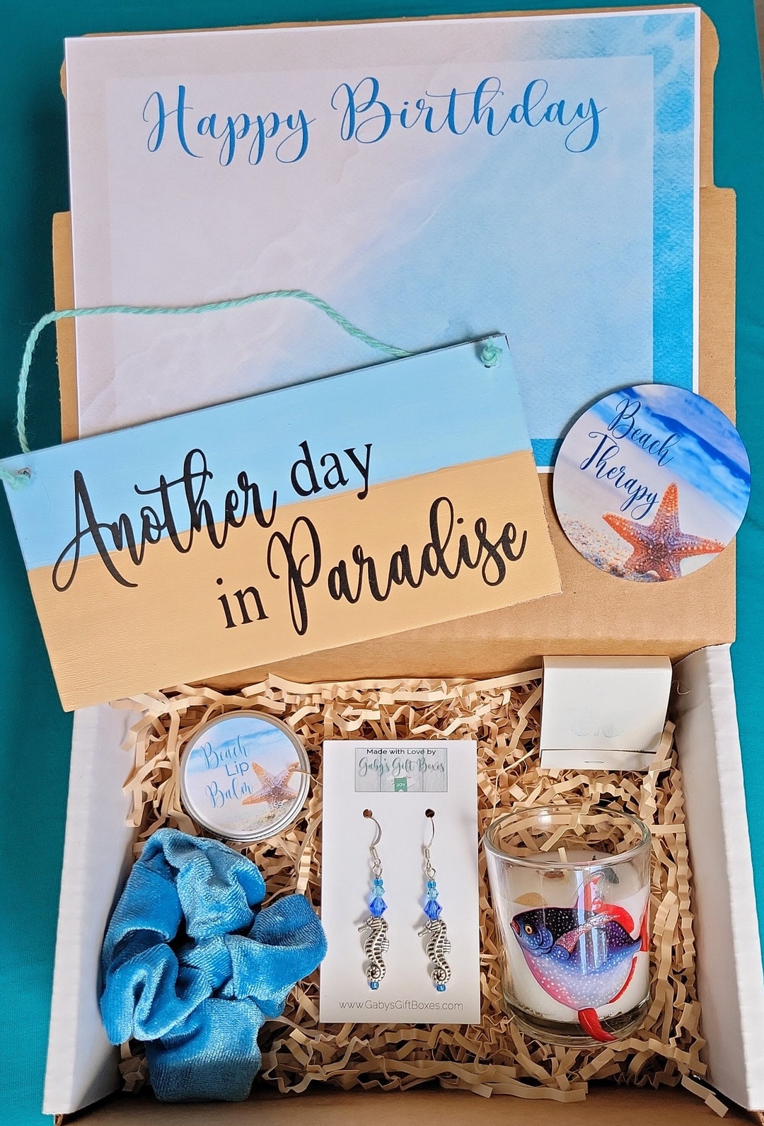 Happy Birthday Beach Gift Box Beach Lover Beach Cottage - Etsy