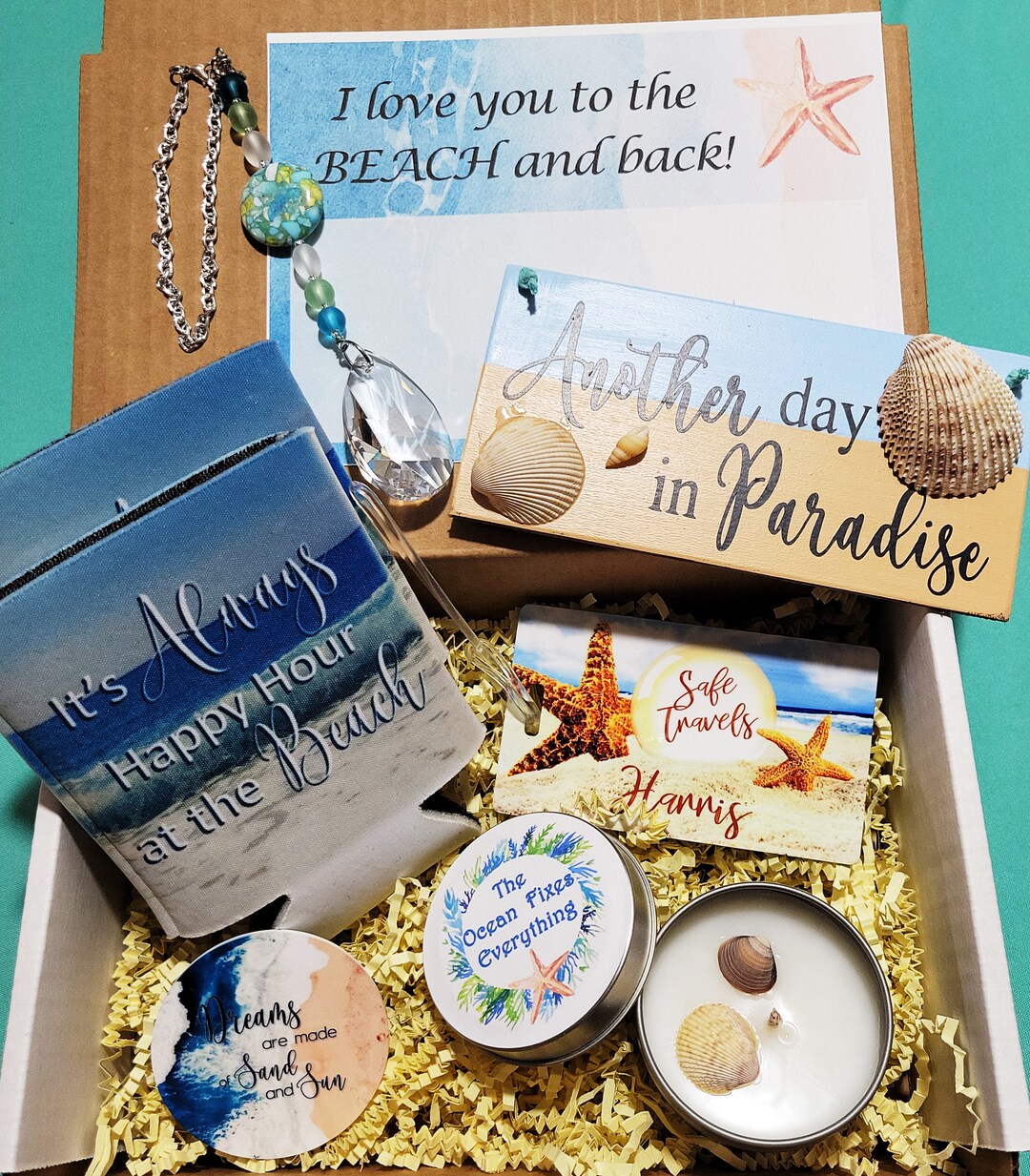 Beach Vacation Gift Box, Ocean Lover, Beach Cottage Basket, Sea Glass ...