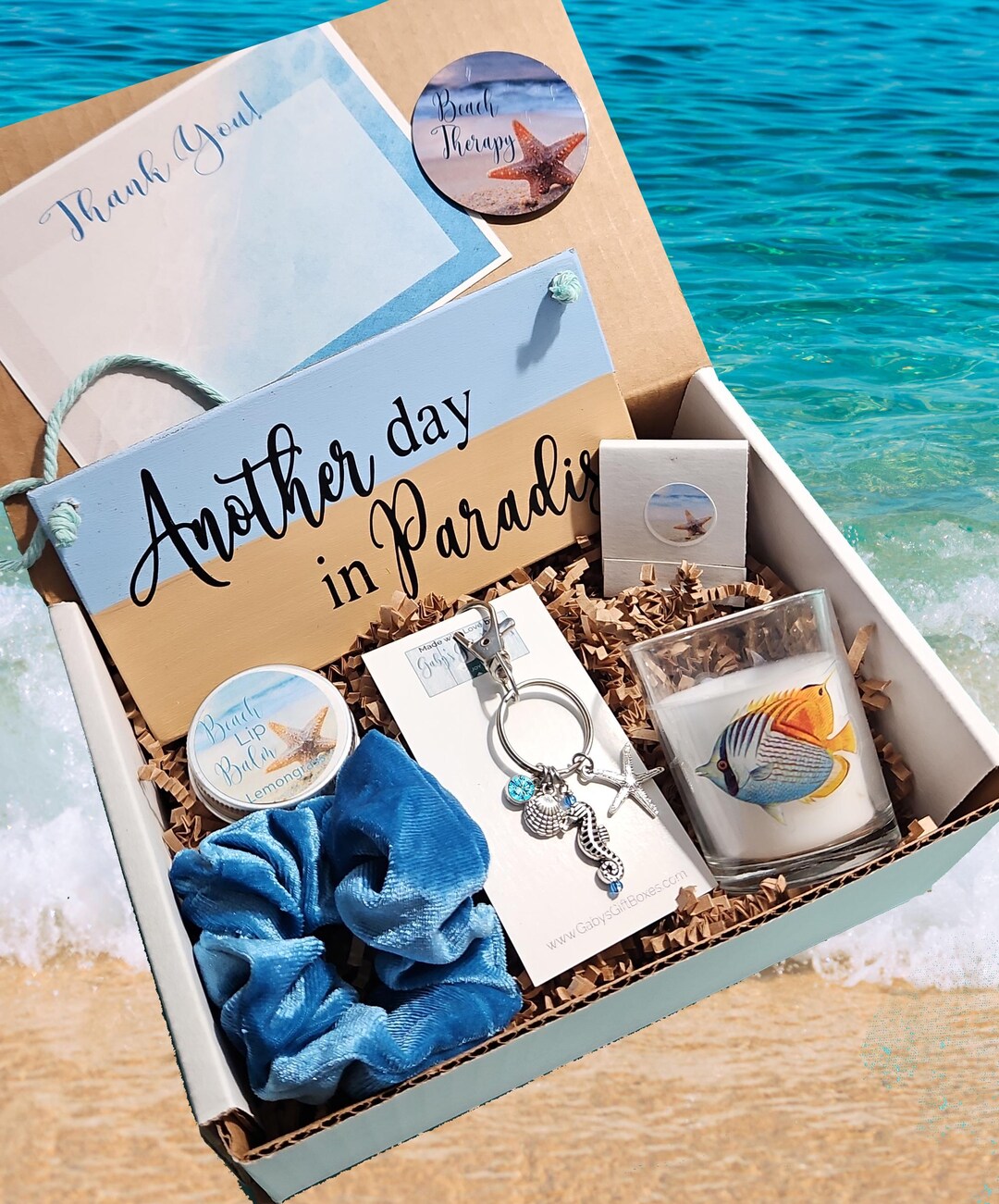Thank You Beach Gift Box, Beach Lover, Coastal Cottage Basket ...