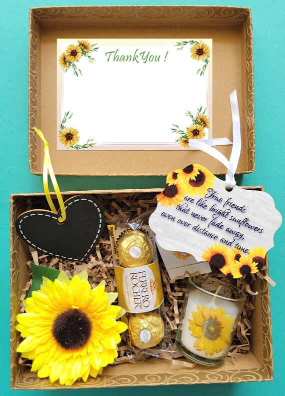 Thank You Sunflower Jewelry Gift Box Thinking of You - Etsy
