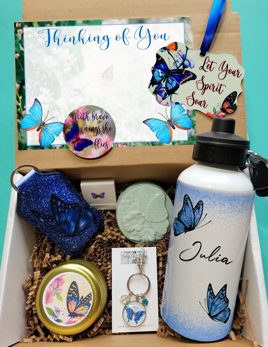 Personalized Butterfly Gift Box, Wings Candle, Custom Birthday Gifts ...