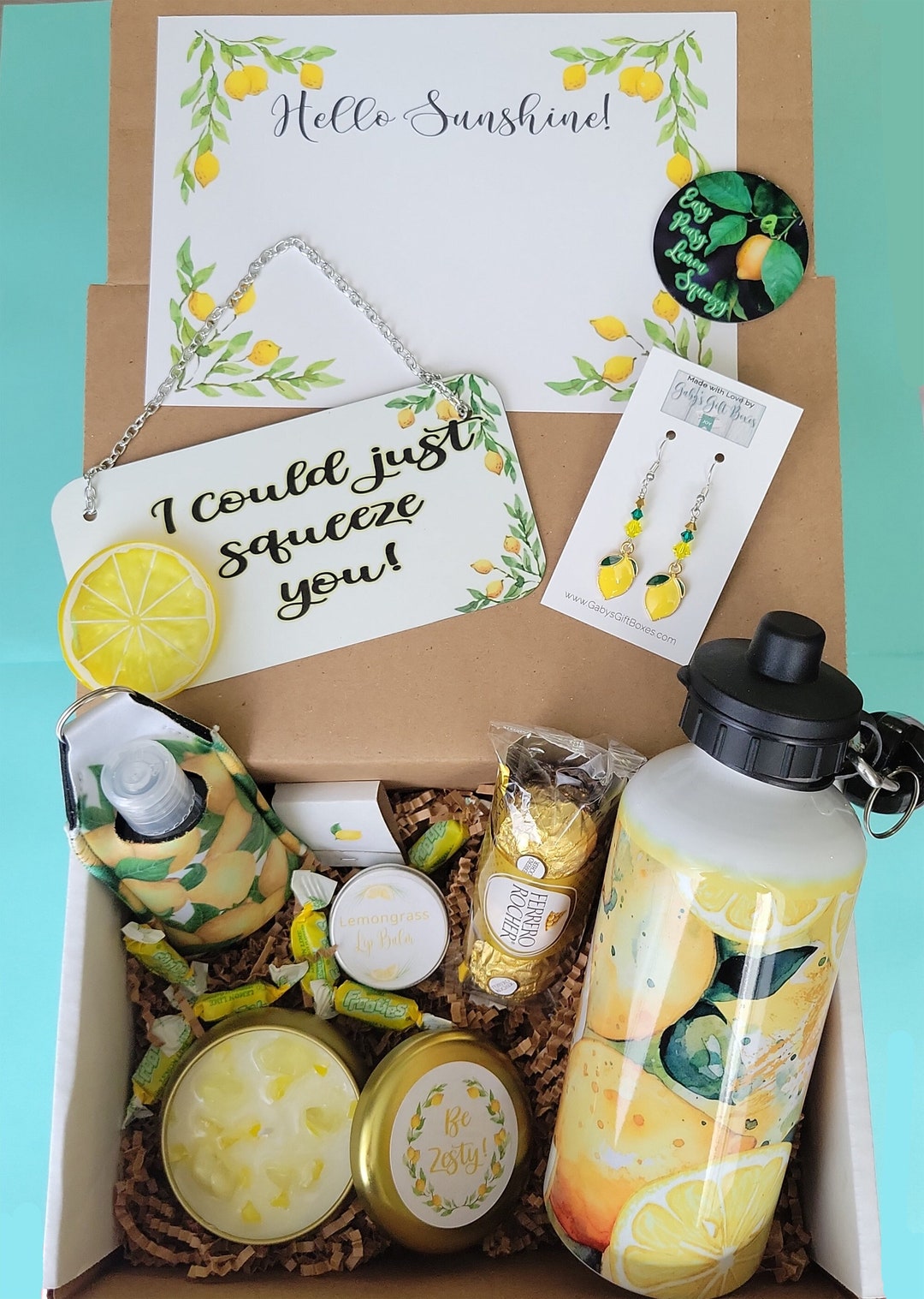 Lemon Gift Box, Squeeze the Day, Thank You, Keychain, Gift for Employee ...
