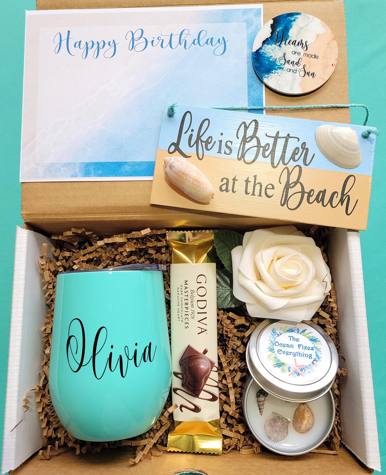 Wine Beach Gift Box Beach Lover Gifts Beach Cottage Gift - Etsy