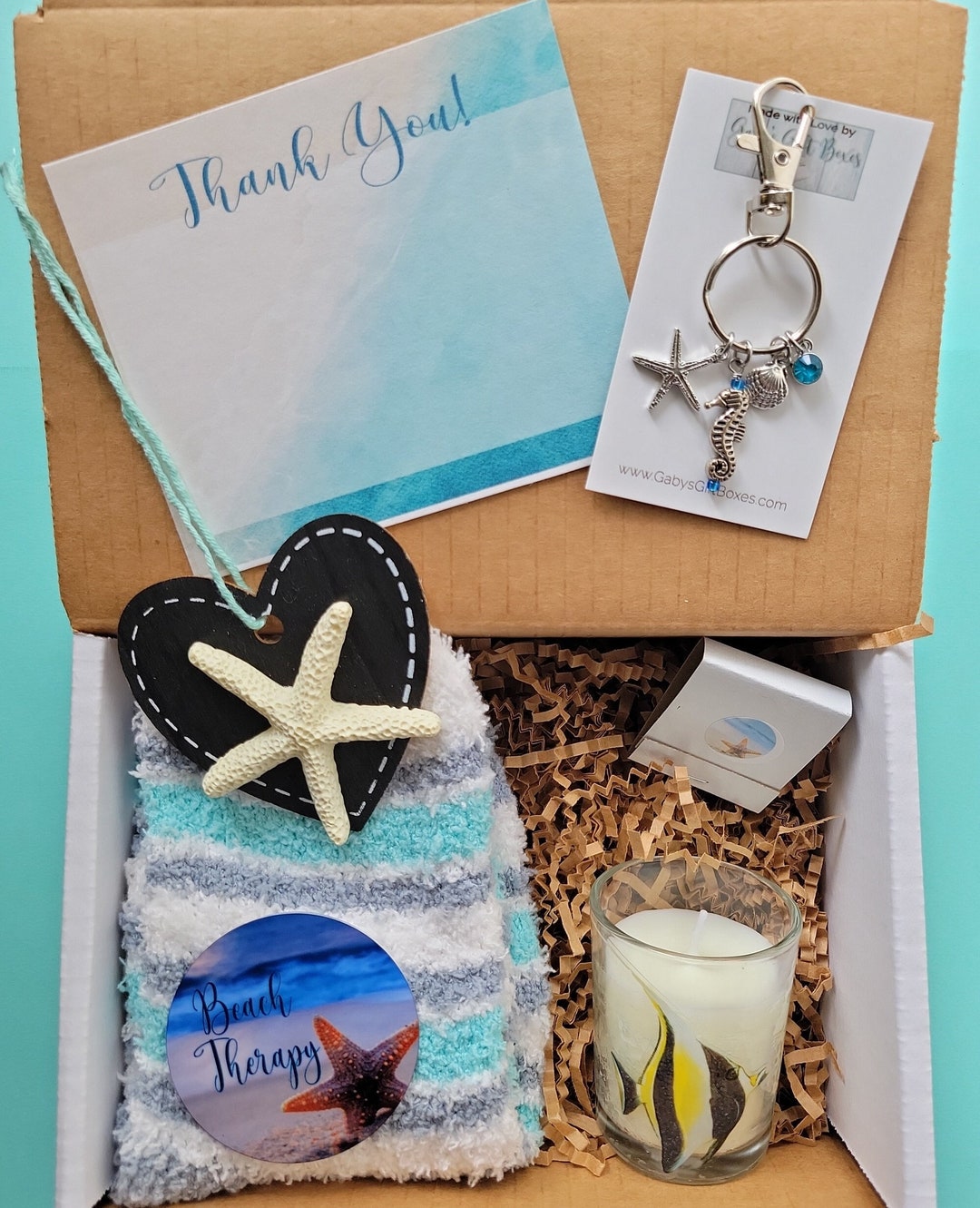 Thank You Beach Gift Box, Beach Lover Gift, Seaside Basket, Cottage ...